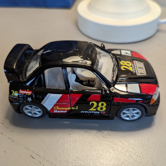 Toys | Kinsfun Racing Black Mitsubishi Evolution Iv Toy Car Pull Back ...